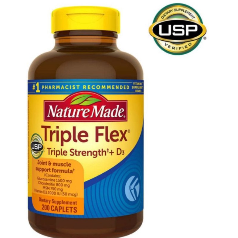 Nature made Triple flex triple strength + D3 (200caplets) | Shopee ...