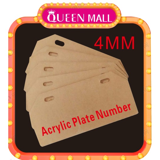 (4MM)ACRYLIC MC Plate Number 3.9inx8.6in/4inx9in For Motorcycle ...