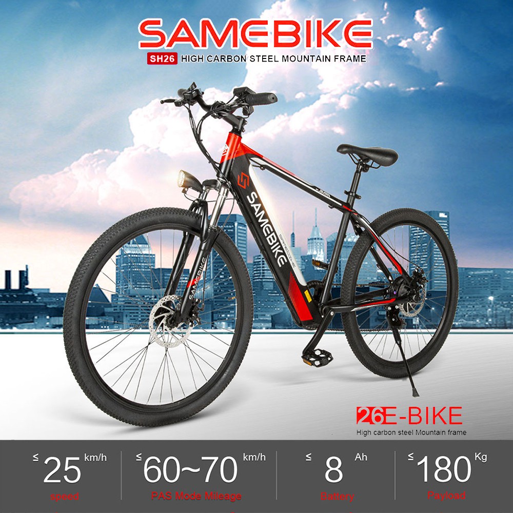 Samebike Ebike Electric Bike 26 Inch Power Assist Electric Bicycle ...