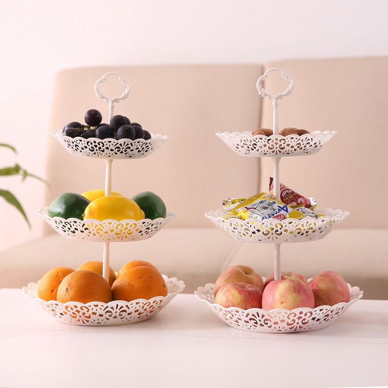Three-Layer Fruit Plate Cake Display Stand Party Serving Platter ...