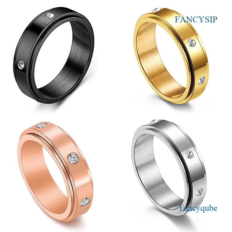 FANCYSIP Spinning Spinner Ring For Men Women Anxiety Fidget Rings ...