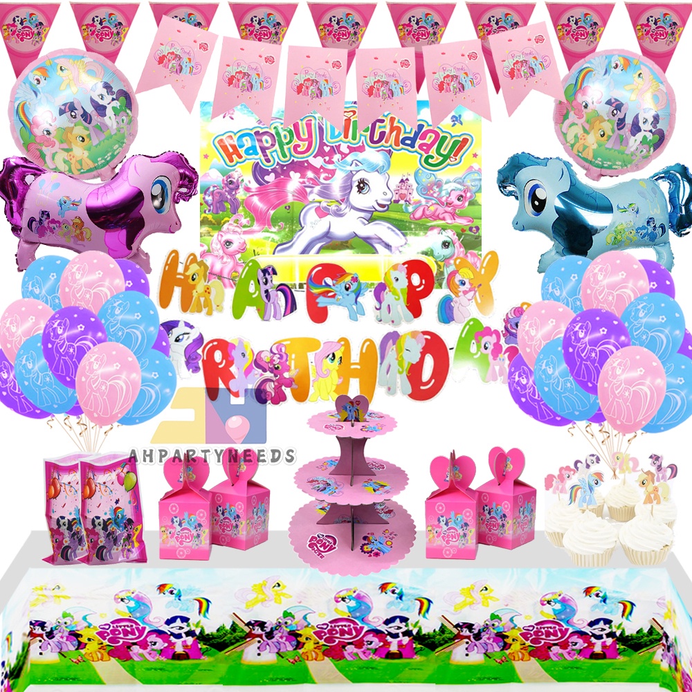 Little Pony Theme Birthday Decoration Balloon Backdrops Kid's Happy ...
