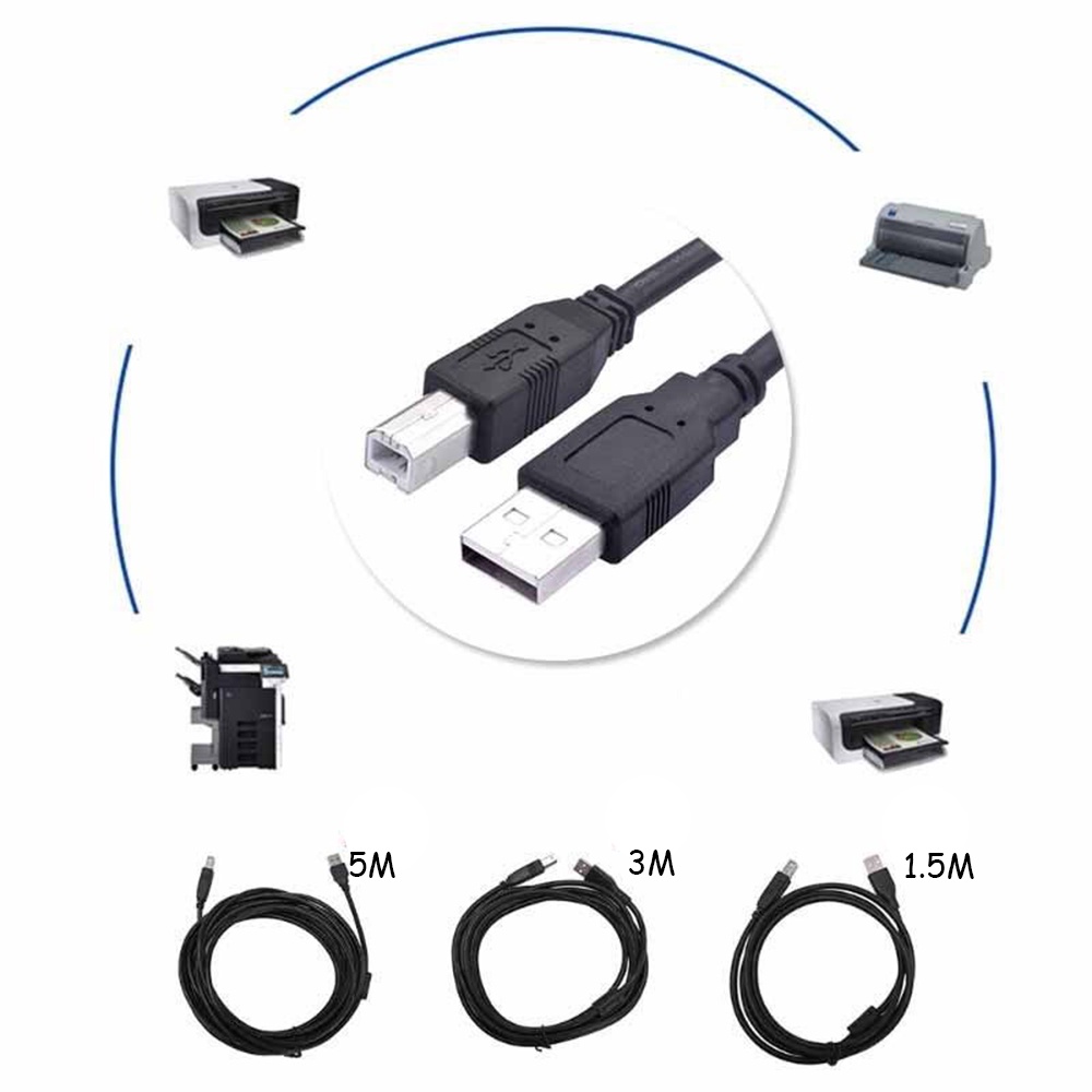 1.5M,3M,5M,10M USB 2.0 A-B Male Cable Printer cable | Shopee Philippines