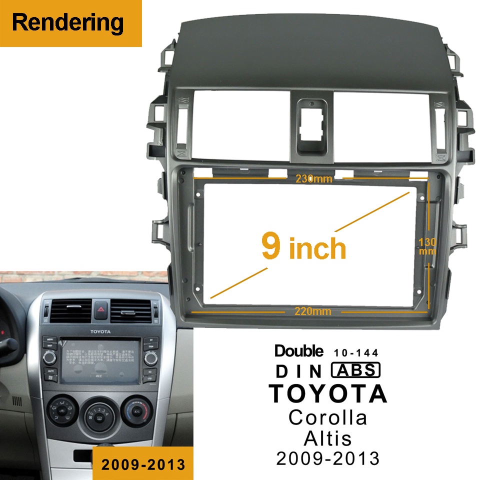 Car Radio Fascia For Toyota 2009-2013 Corolla Altis 9 Inch Frame ...