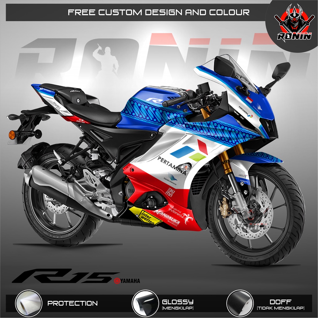 Sticker Decal FULL BODY R15 v4 Mandalika GP Livery Motif | Shopee ...