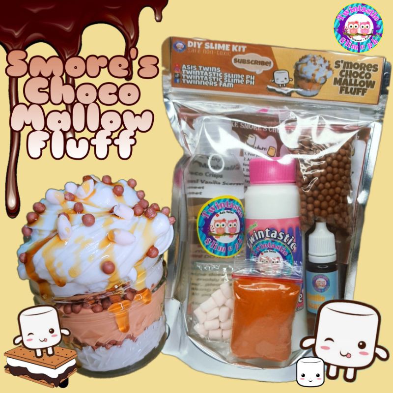 S'mores Choco Mallow Fluff Slime Kit || Twintastic Slime Ph | Shopee ...