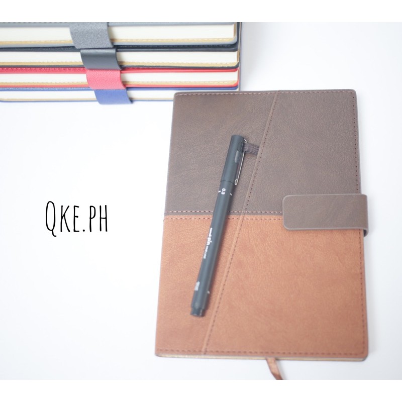 Stationery Gradient Ombre Notebook Coloured Leather Notebook Planner w/ Pen Holder & Magnetic ...