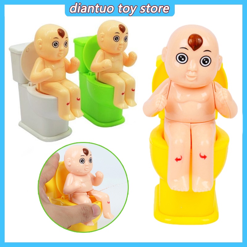 Children's Tricky Toys Humanoid Doll Toilet Funny Squirt Joke Toy Toilet Pee Funny Toy Boy Water ...