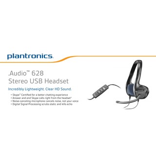 Plantronics Audio 628 USB Stereo Headset (Skype Certified, Noise ...