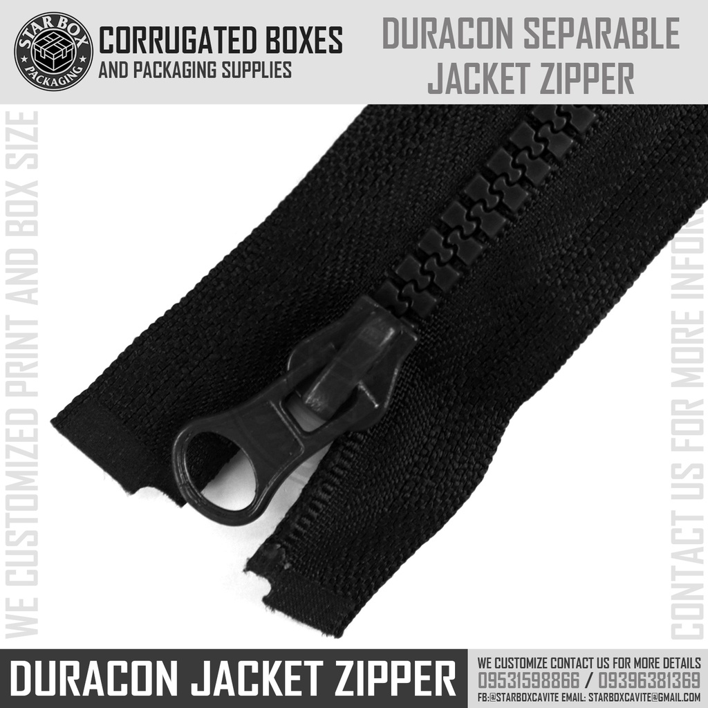 Starbox Black Duracon Separable Zipper For Jacket Hoodies Size 16 to 32 Inches Apparel Zipper ...