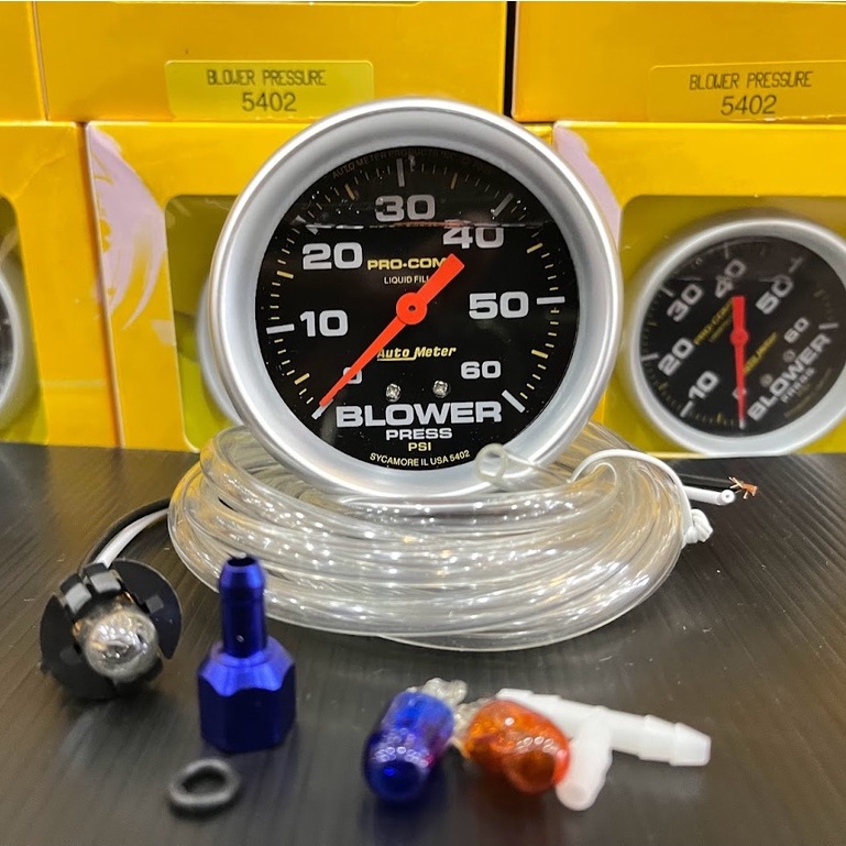 Boost Gauge Turbo Auto Meter (Empty Gauge) 35/60 Pound Black Face With ...