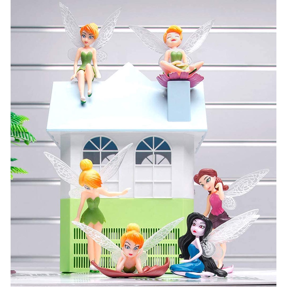 6pcs/set Anime Cartoon Tinkerbell Tinker Bell Fairy Action Figure Toys ...