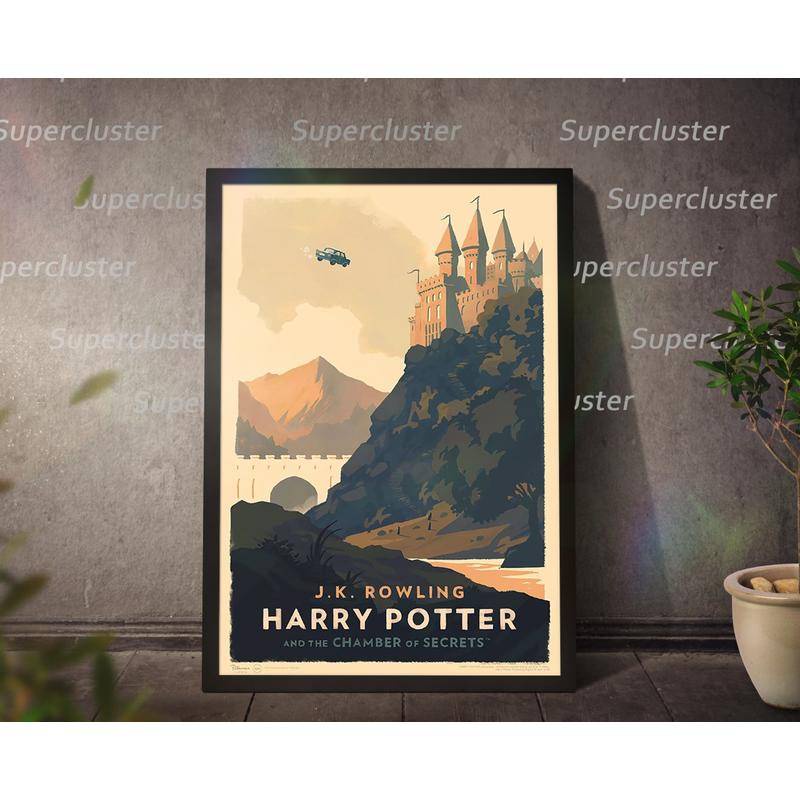 Harry Potter Canvas Painting Retro Hogwarts Abstract art Posters Wall ...