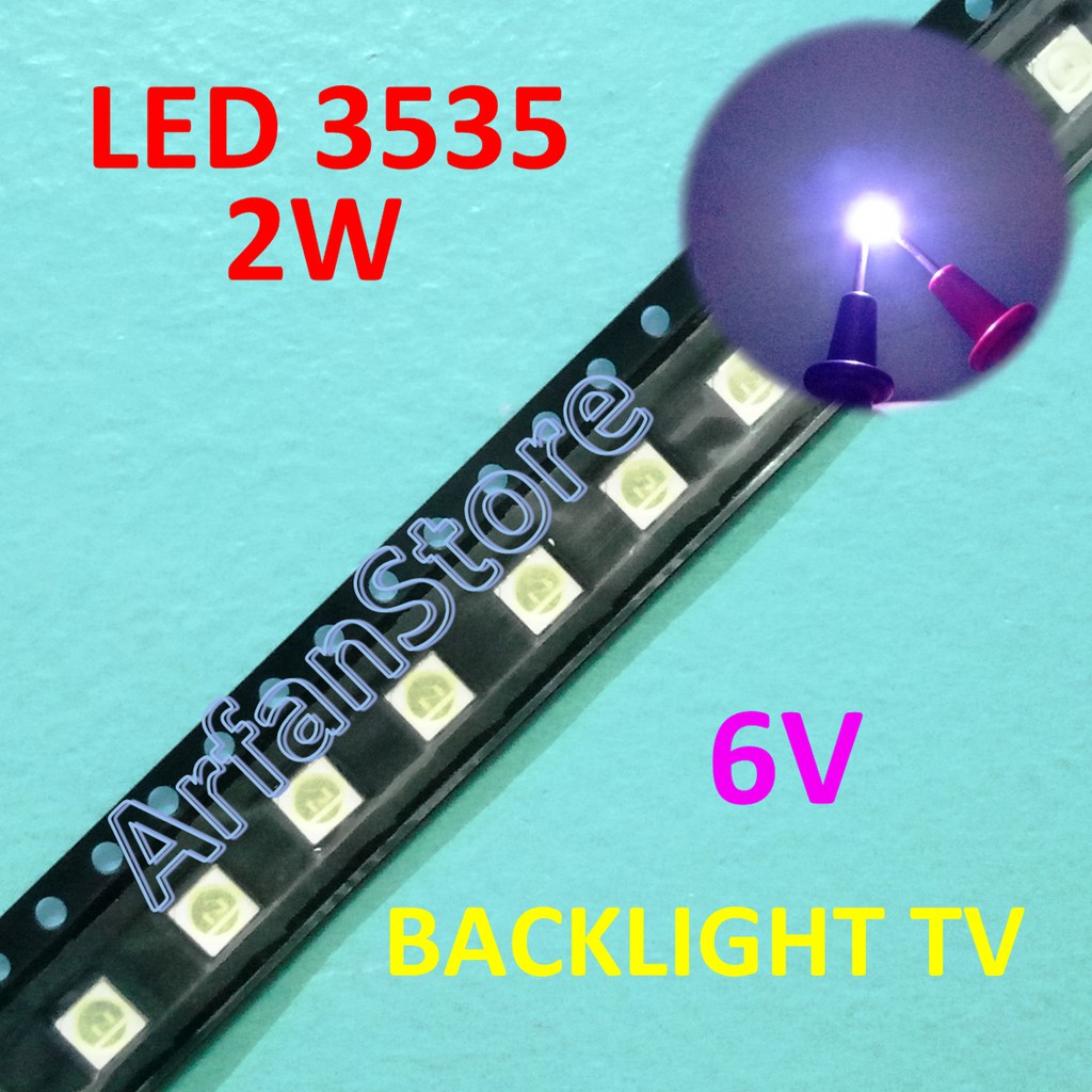 PUTIH Led 3535 6V 2W Cold White per 10PCS Backlight TV SMD Bright White ...