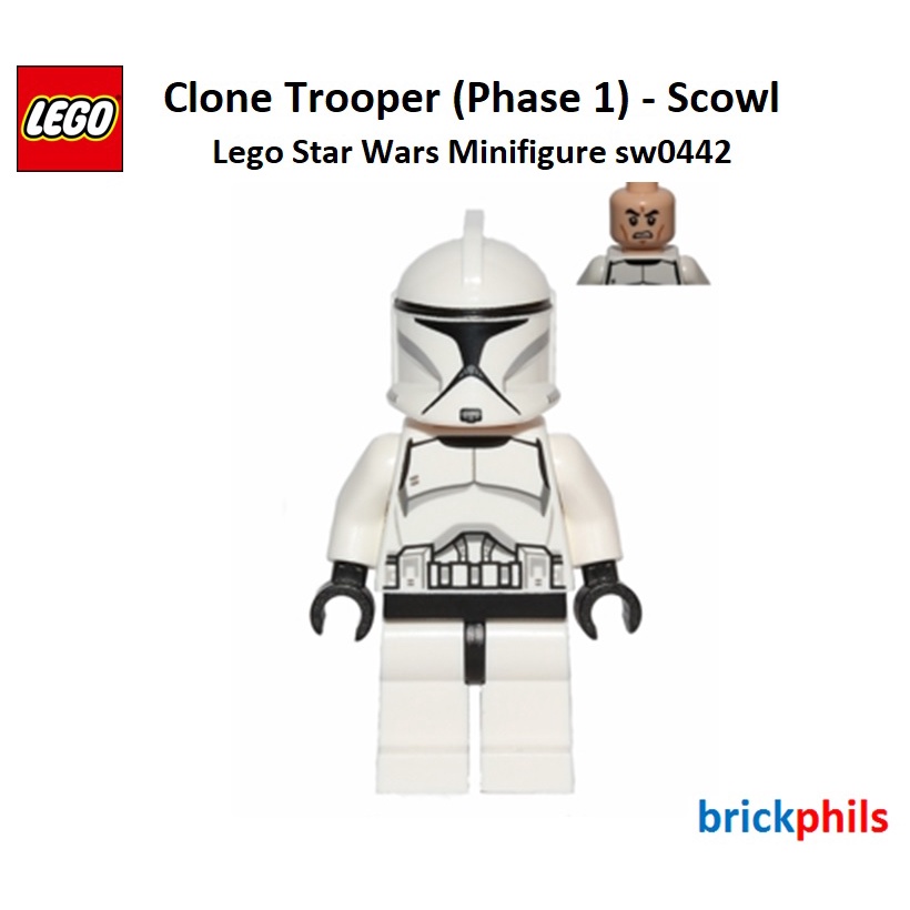 Lego Star Wars Minifigure sw0442 Clone Trooper (Phase 1) - Scowl ...