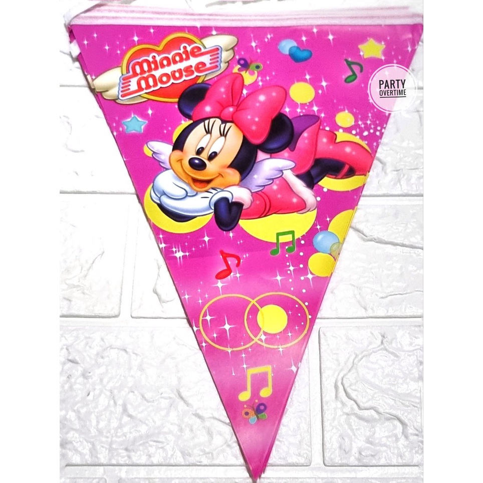 Minnie Mouse Triangle Banderitas Flag Banner Birthday Christening Party ...