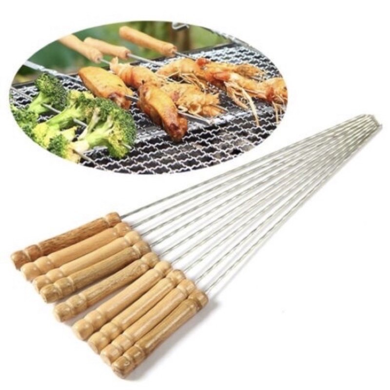 6 long twist stainless steel barbecue grill barbecue stick barbecue ...