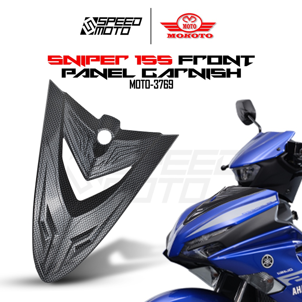 YAMAHA SNIPER 155 FRONT PANEL GARNISH COVER HYDRO DIP CARBON MOTO-3769 ...