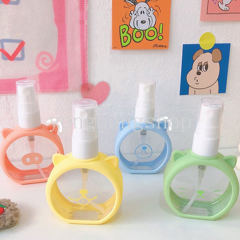 55ml Cartoon Cat Mini Spray Bottle Disinfectant Alcohol Sprayer Perfume ...
