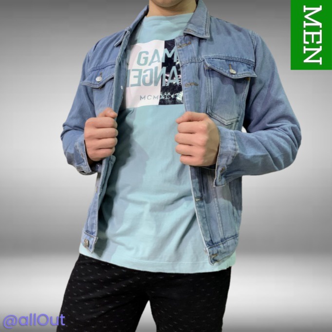 allOut Men's Maong Denim Jacket | Shopee Philippines