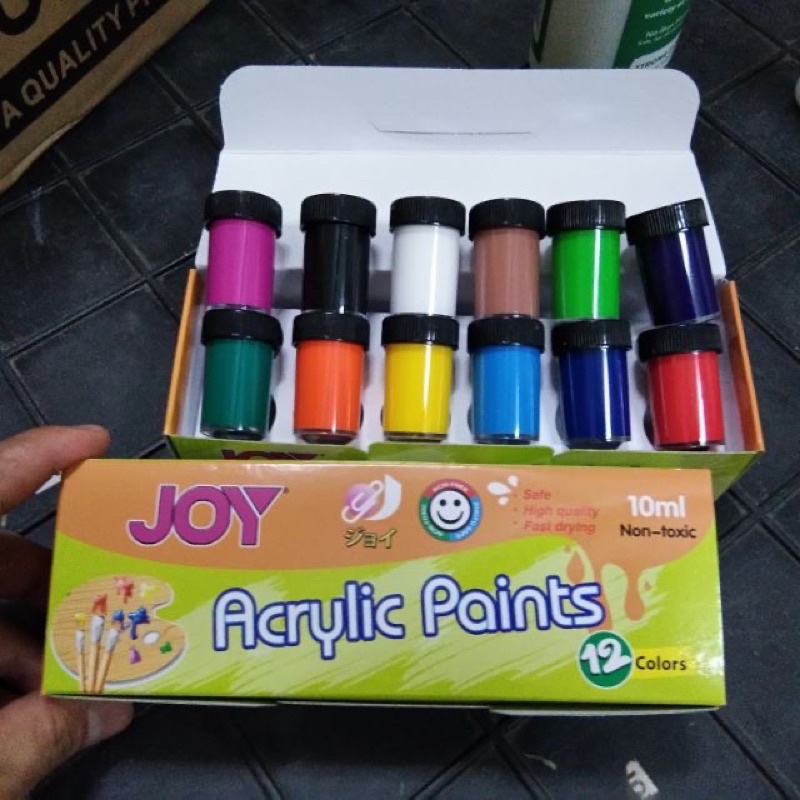 Joy Acrylic Paint 12pcs | Shopee Philippines