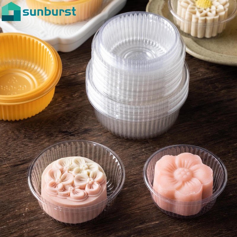 100Pcs Packing Mooncake Round Square Handmade Cookies Egg Yolk Crisp ...