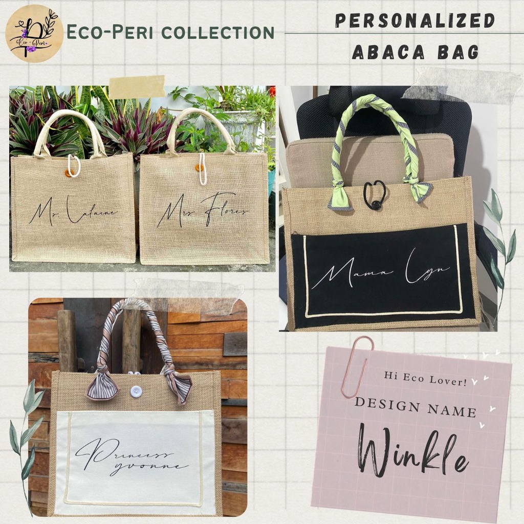Personalized burlap abaca shoulder/tote bag with NEW DESIGN | Shopee ...