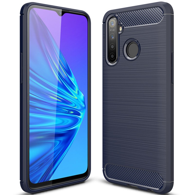 Realme 5i Case Armor Carbon Fiber Silicone TPU Soft Casing Realme5i 5 i ...