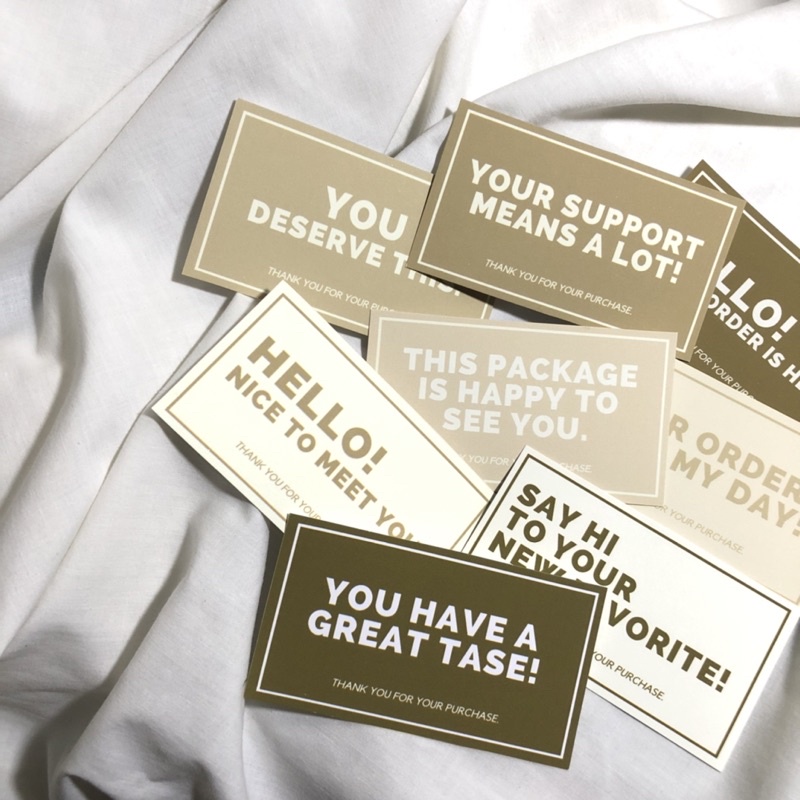 (10pcs) Neutral tone Minimalist Thank You Cards | Shopee Philippines