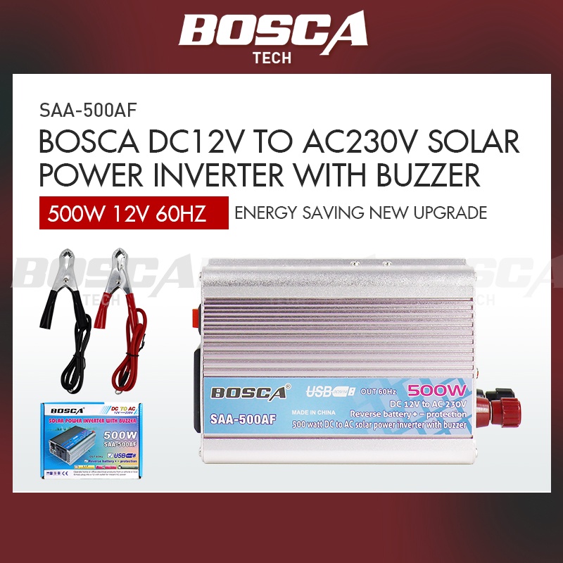 500W Bosca Solar Power Inverter DC 12V To AC 220-230V Car Volt ...