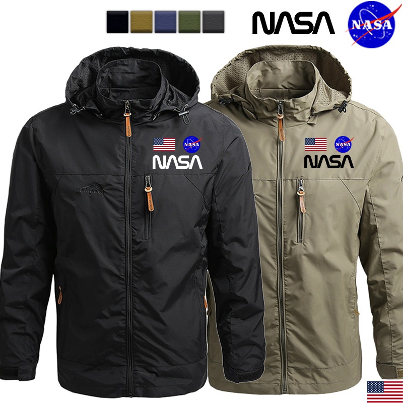 Jacket NASA Printed Men's Fashion Waterproof Army Jackets Solid Color ...