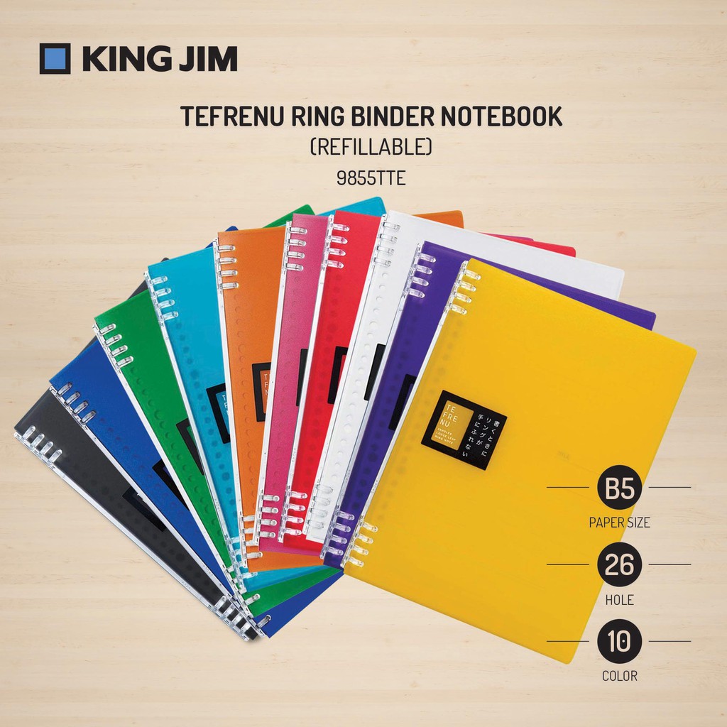 KING JIM TEFRENU 9854/9855TTE Ring Binder Notebook A5/B5 (Refillable) | Shopee Philippines