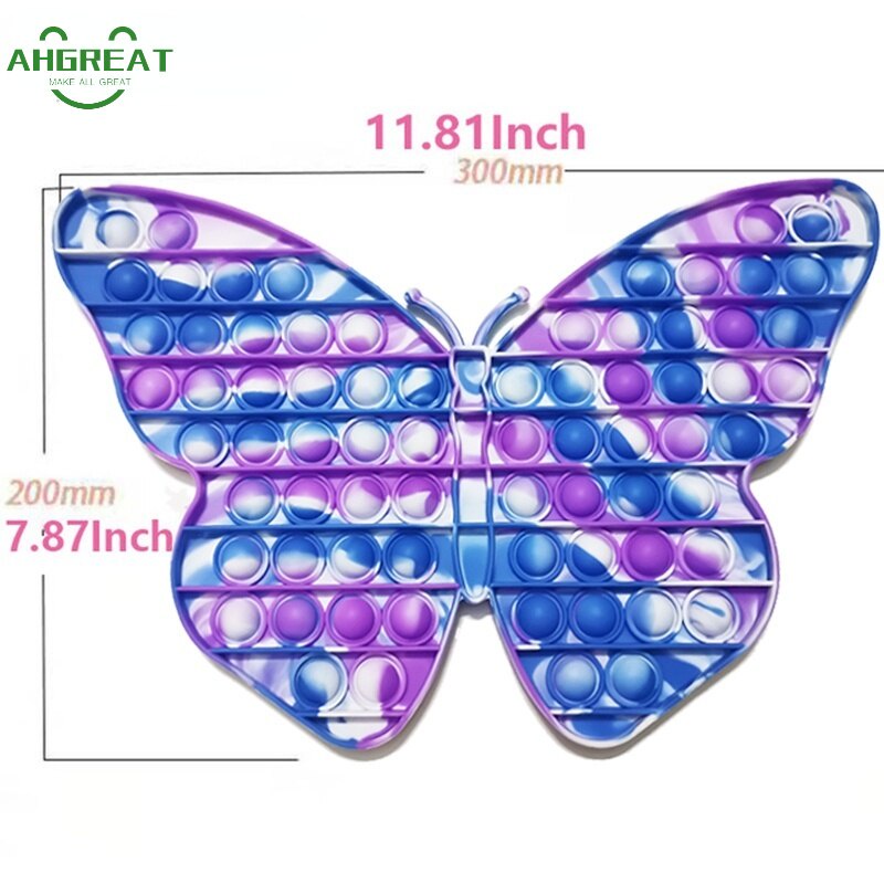 New pop it big size 30cm Tie Dye Butterfly Pops bubble bigger besar ...
