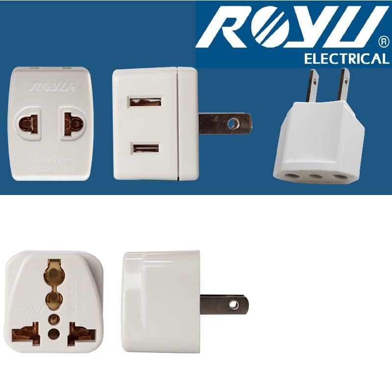 royu heavy duty 10a electrical adapter: round- flat & octopus ...