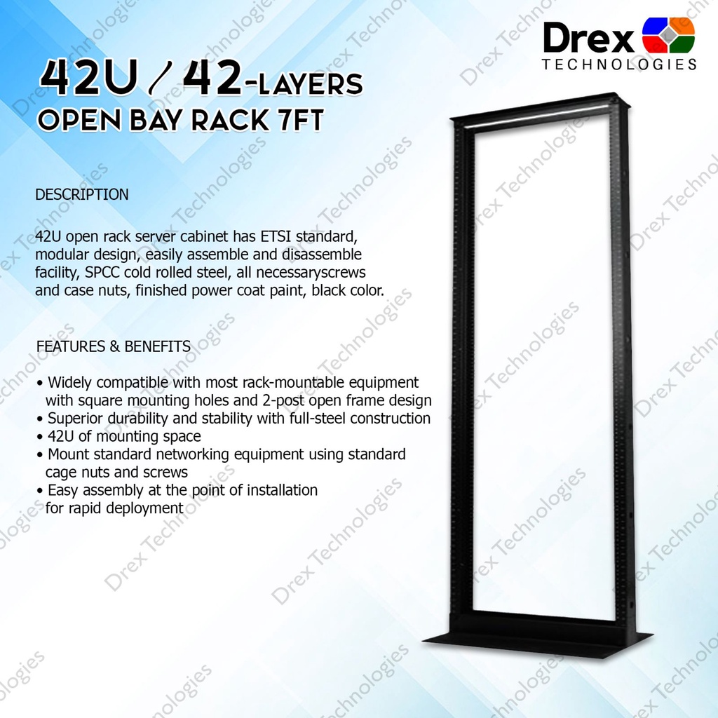 42U 7FT OPEN BAY RACK / 42-LAYER RACK SERVER CABINET FLAT SURFACE ...