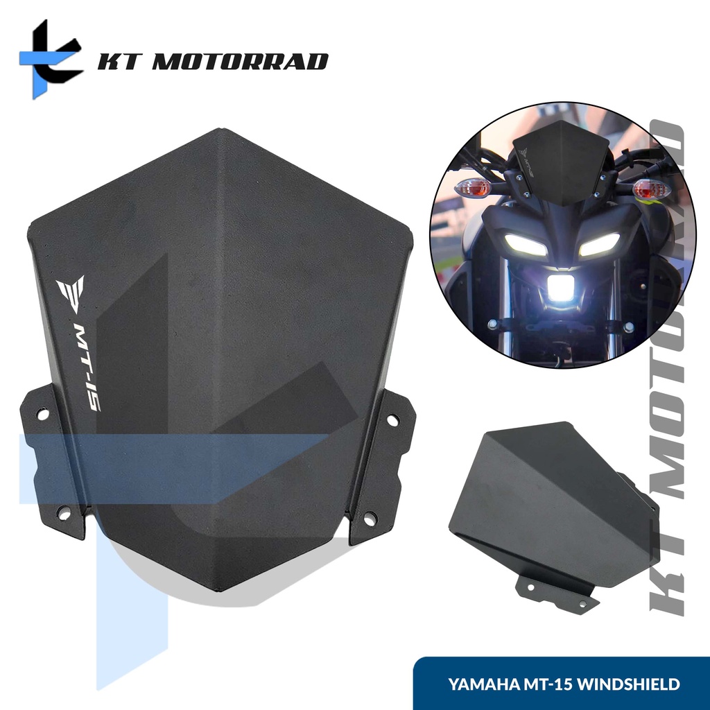 KT MT15 Windshield Windscreen Black aluminum alloy Kit Deflector ...