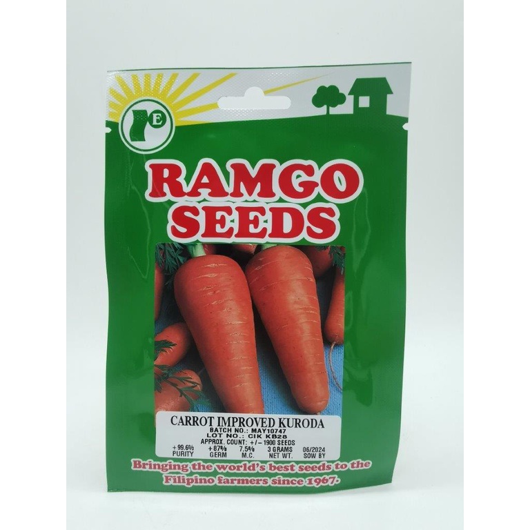 RAMGO CARROT IMPROVED KURODA SEEDS ( ORIGINAL GARDEN PACK ) | Shopee ...