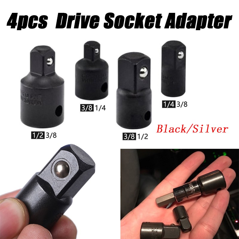 4pcs 1/4 3/8 1/2 Drive Socket Adapter Converter Reducer Air Impact ...