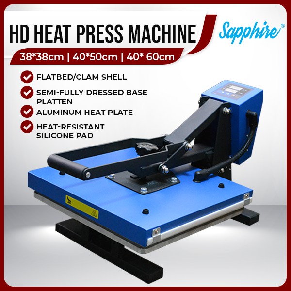Sapphire HD Heat Press Machine (38cm x 38cm | 40cm x 50cm | 40cm x 60cm ...