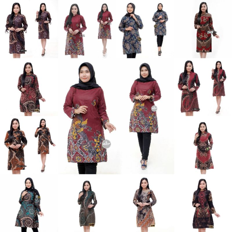 MERAH Tunic batik / Red batik / Women's uniform batik, official ...