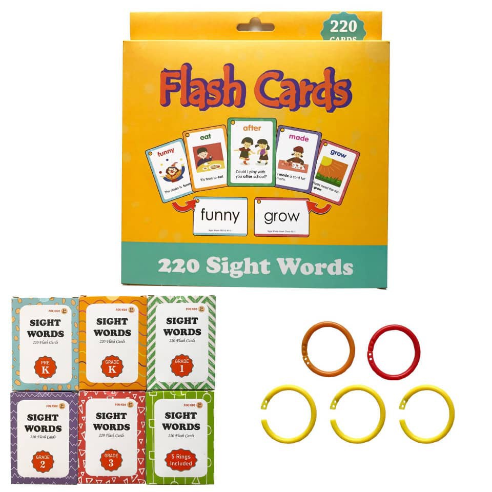 220pcs Sight Words Flash Card Flash Cards Early Learning Education Card ...