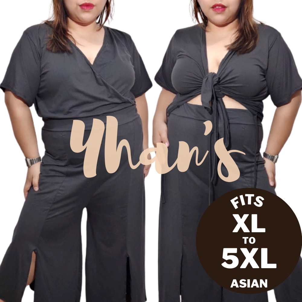 Viral Plus Size Terno Set 2XL–5XL – Multi-Way Slit Pants | Stretch ...