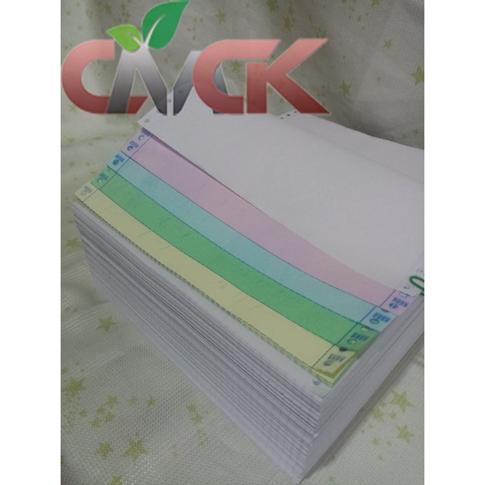 Carbonless Continuous Forms 5 Ply 11 x 9 ½ Colored and All White ...