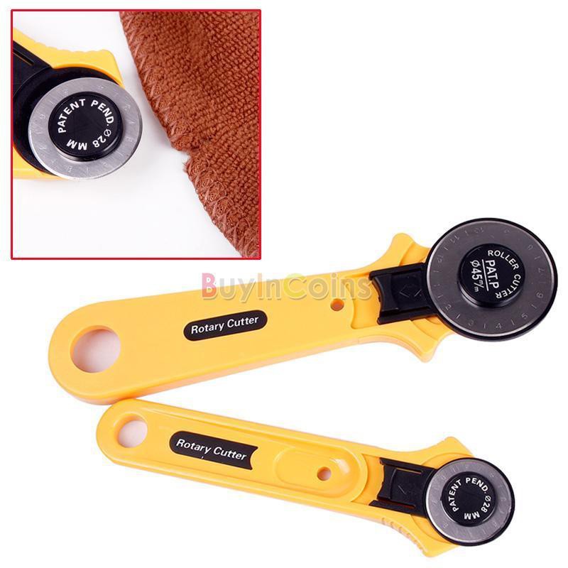 Yellow 28mm/45mm Circular Blade Patchwork Fabric Craft Rotary Cutter ...