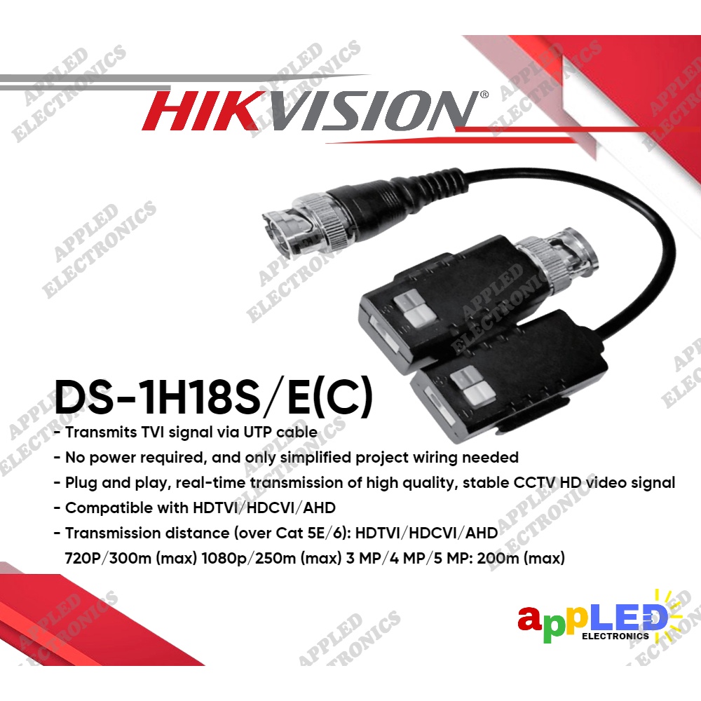 Hikvision DS-1H18S/E (C) Video Balun | Shopee Philippines