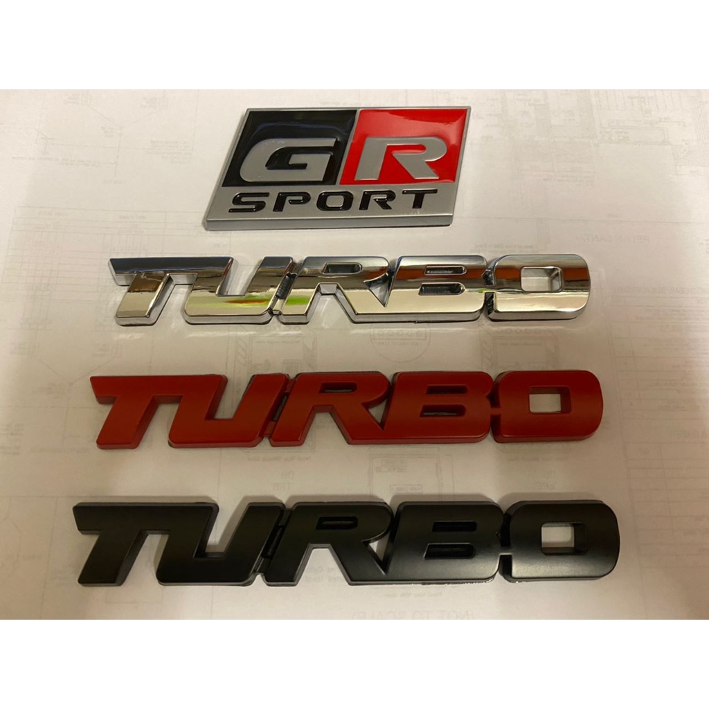 Turbo GR Sport TURBO Emblem Metal Emblem Logo Sticker GR SPORT Toyota ...