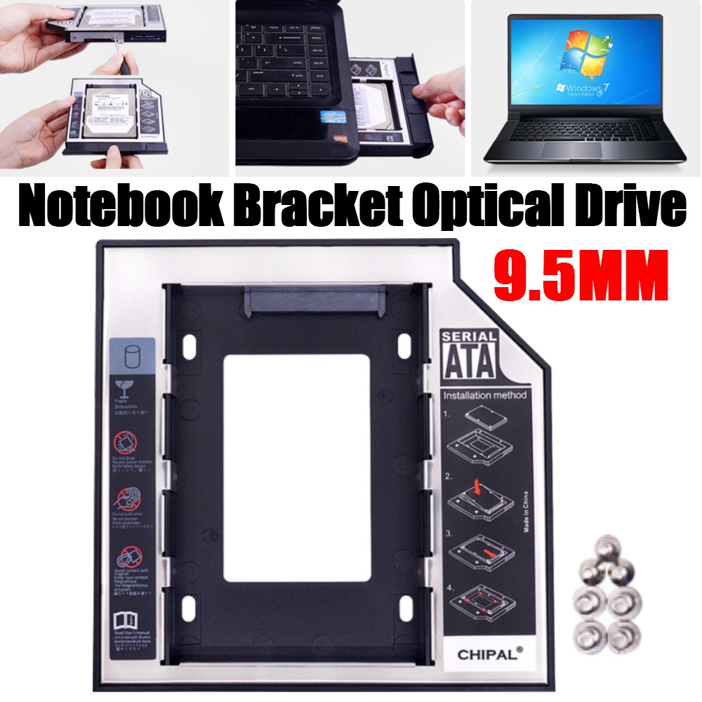 9.5mm notebook bracket optical drive bit hard drive bay 2.5 inch ...