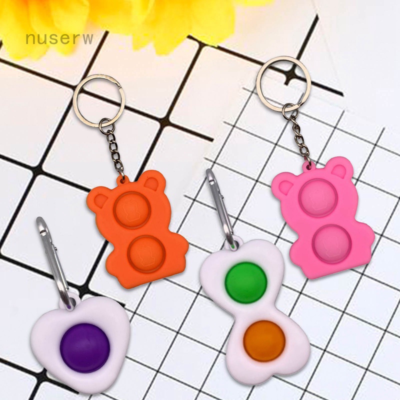 nuserw Simple Dimple Fidget Toy Mini Stress Relief Hand Toys Keychain ...