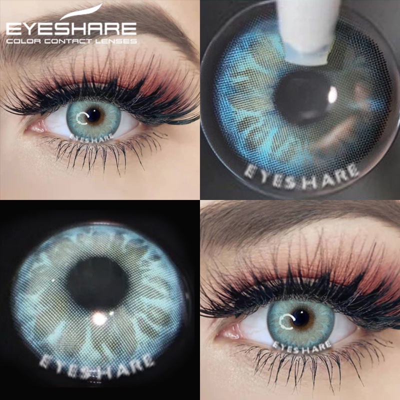 EYESHARE 1 Pair Natural Color Eye Contact Lenses Green Blue Cosmetics ...