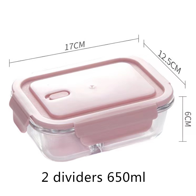 Glass Lunch Box Food Keeper Crisper Leakproof Microwavable Safe Baunan ...